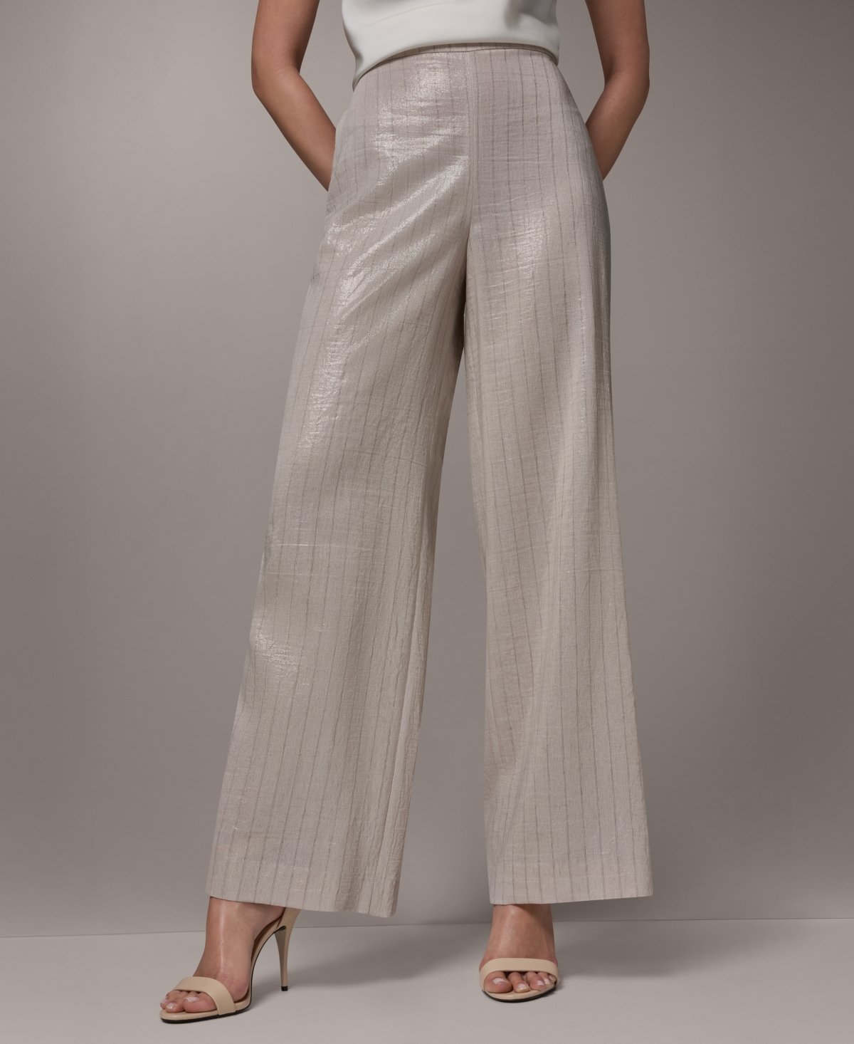 Click here for Donna Karan New York Womens Pinstripe Mid Rise Pan... prices