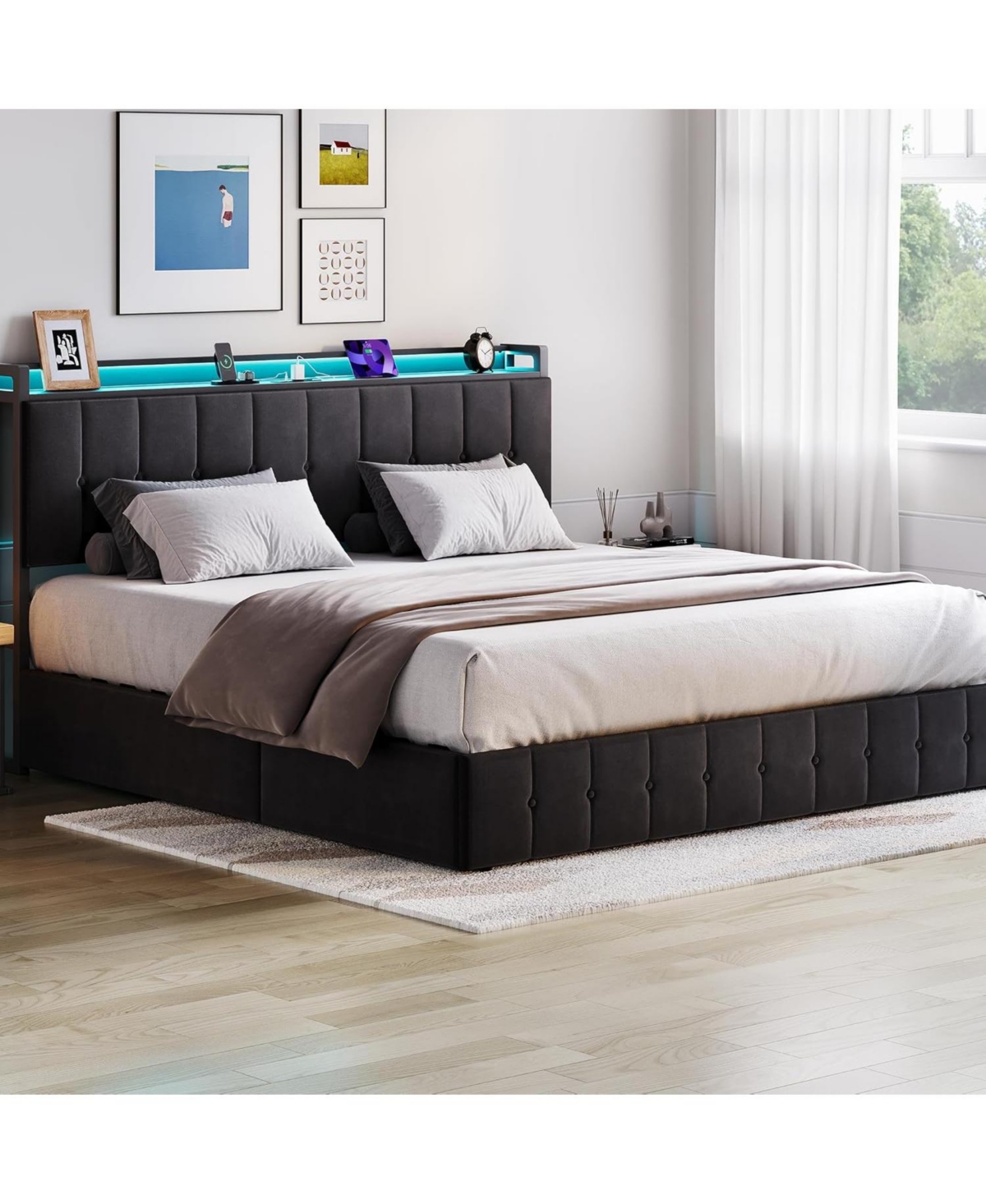 Click here for gaomon Lift Up Ottoman Storage Bed with Charging S... prices