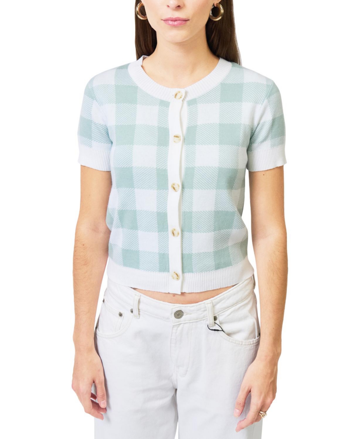 Click here for Central Park West Womens Laurel Gingham Jaquard Ca... prices