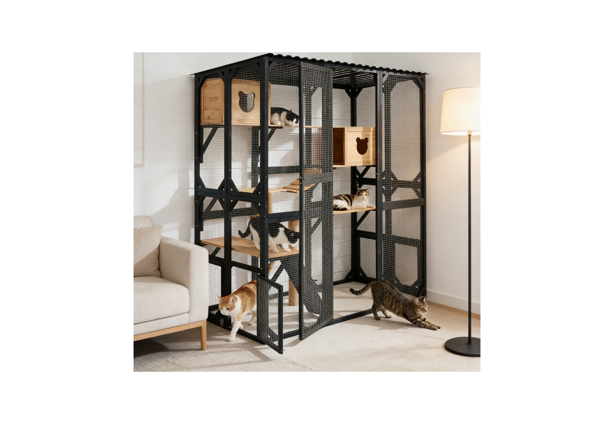 Click here for Zeus & Ruta Fir Wood Outdoor Cat Enclosure With Sl... prices