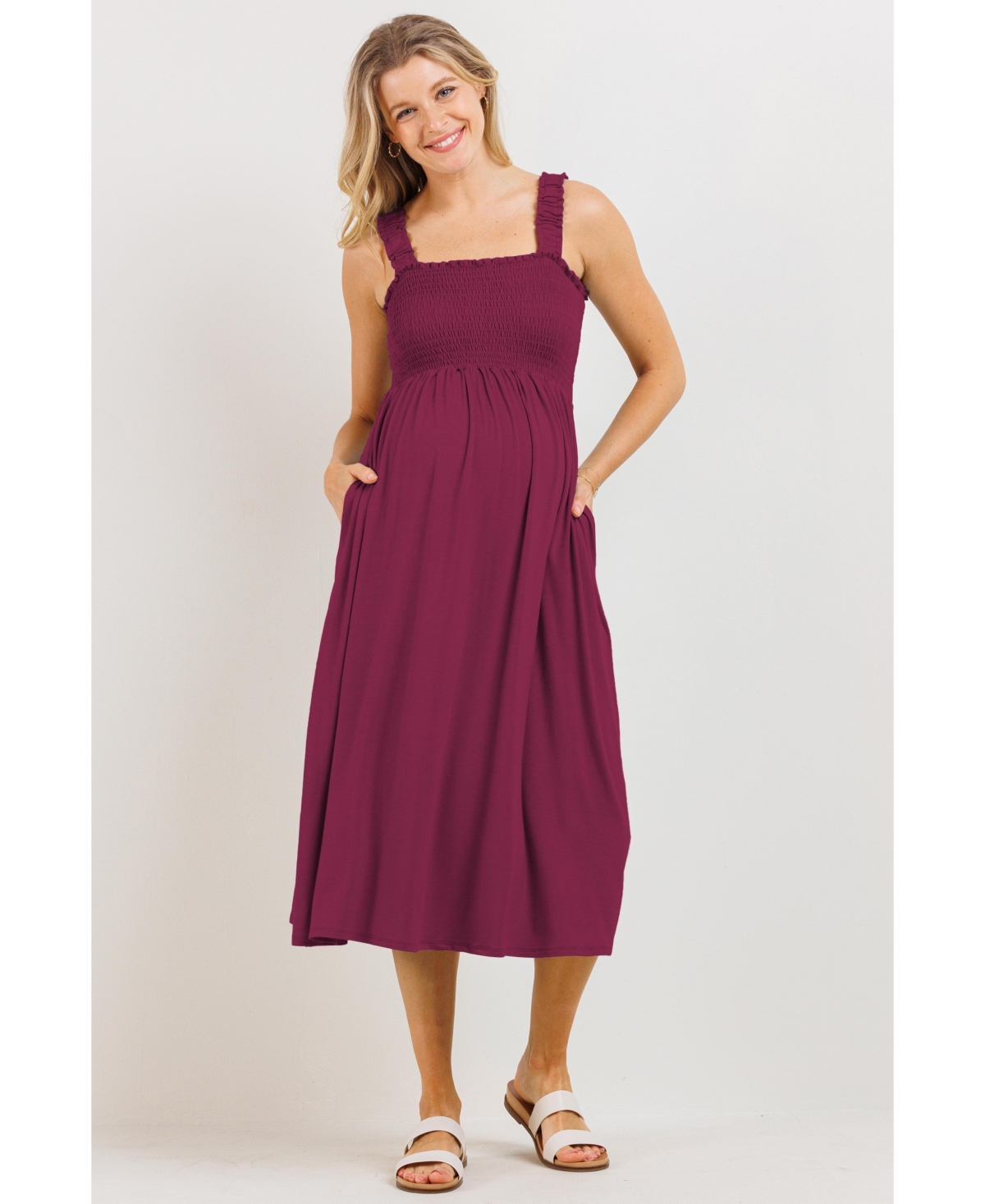 Click here for Hello Miz Maternity Smocked Bodice Sleeveless Dres... prices