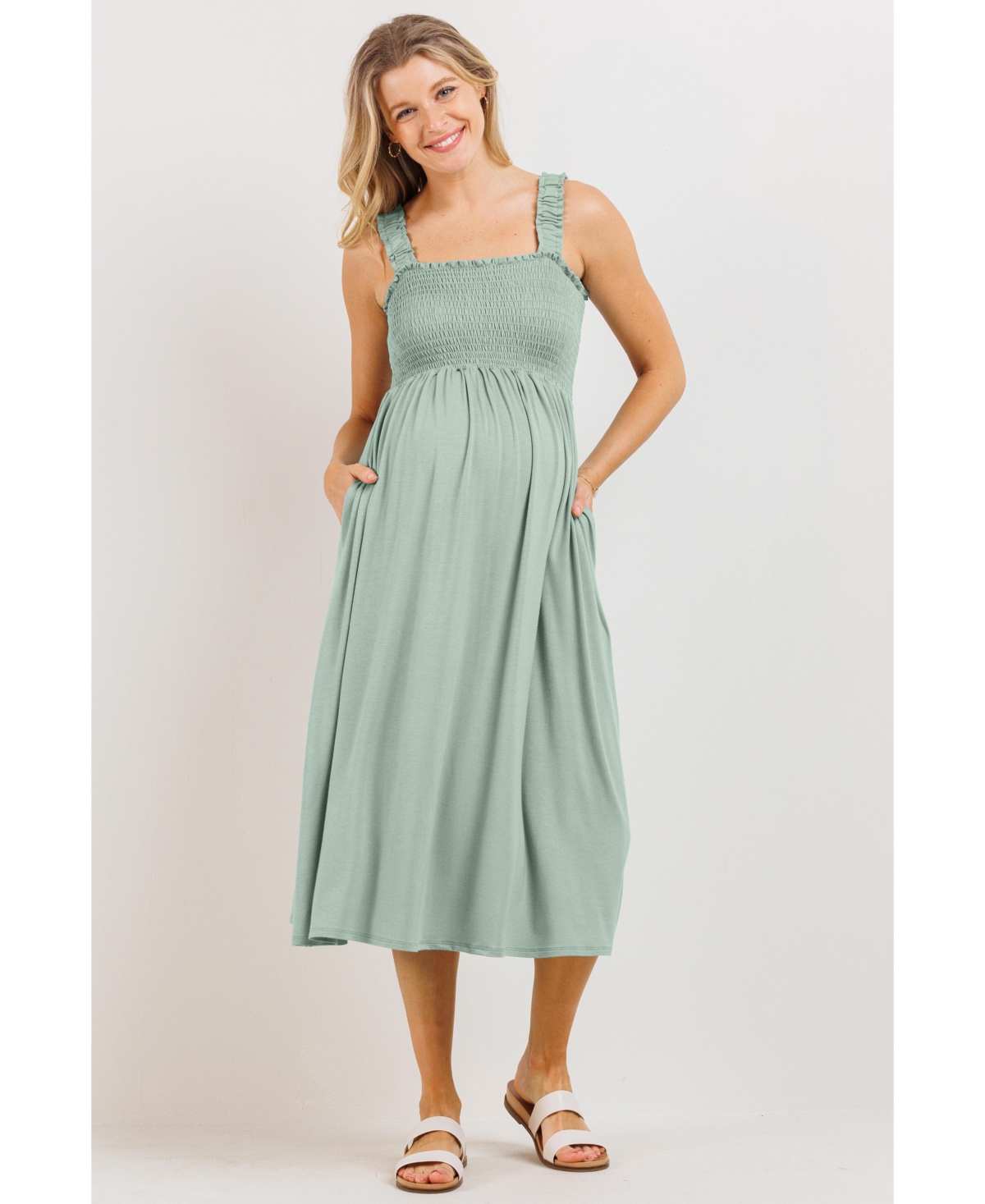 Click here for Hello Miz Maternity Smocked Bodice Sleeveless Dres... prices