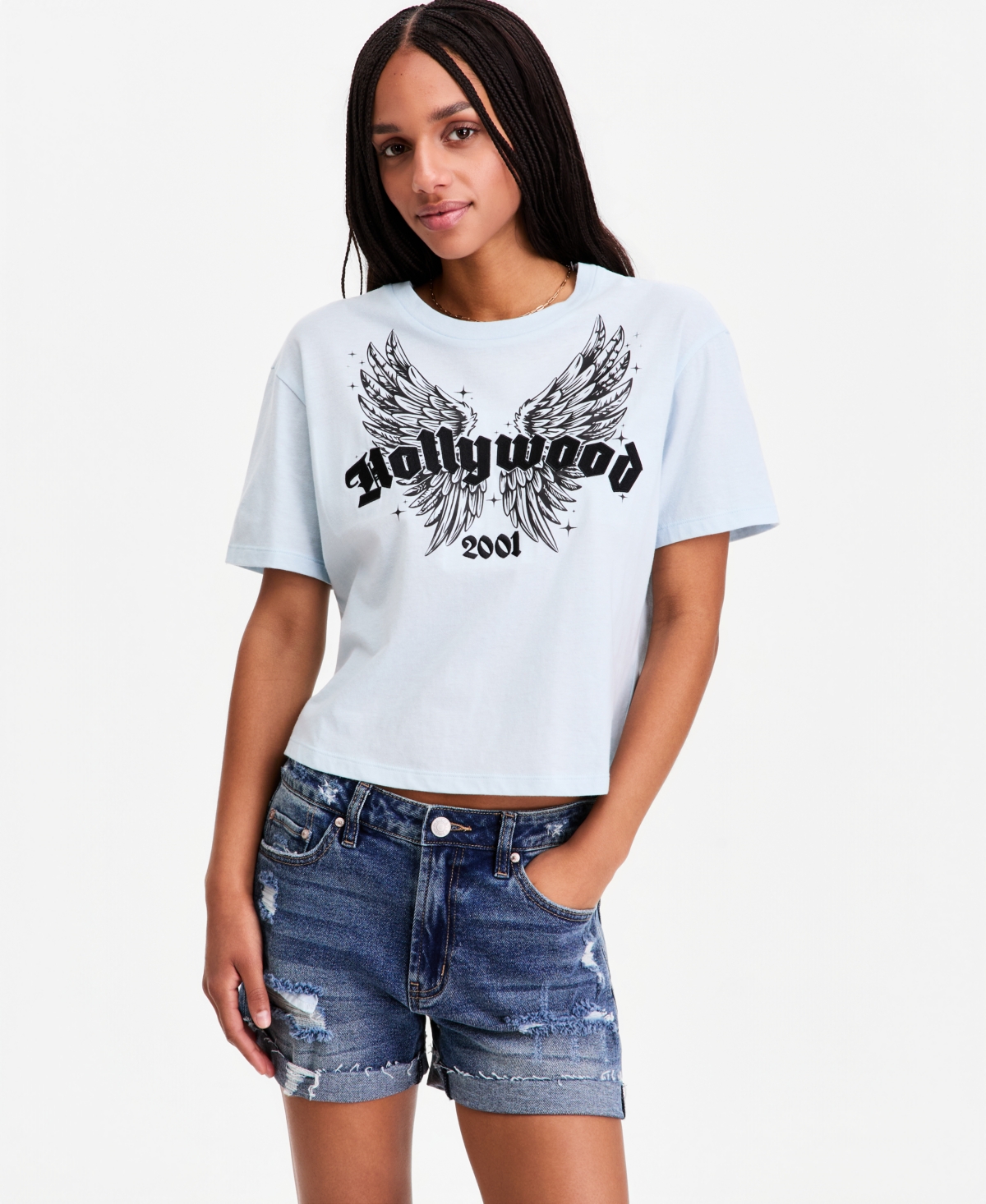 Click here for Rebellious One Juniors Hollywood Wings Graphic Cro... prices