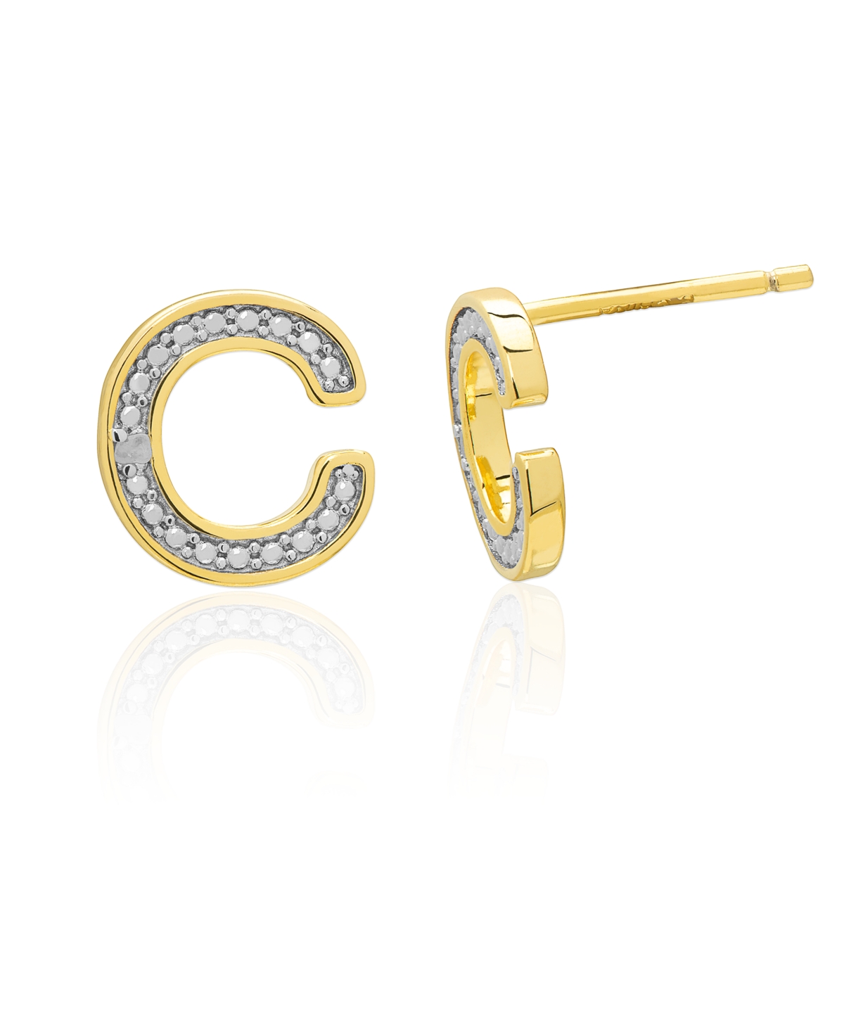 Click here for Macys Diamond Accent 0.01 ct. t. w. Initial S Stud... prices