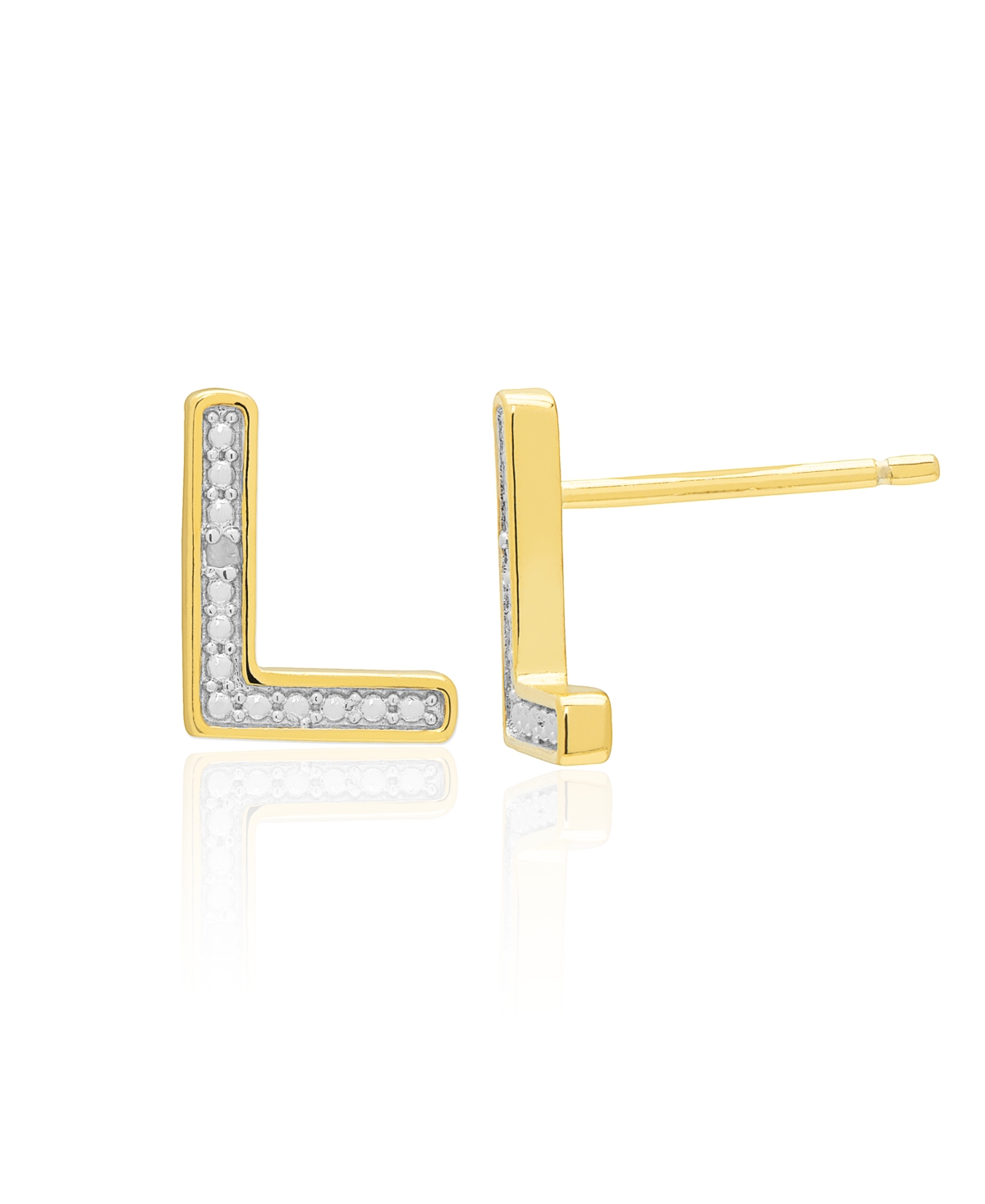 Click here for Macys Diamond Accent 0.01 ct. t. w. Initial S Stud... prices