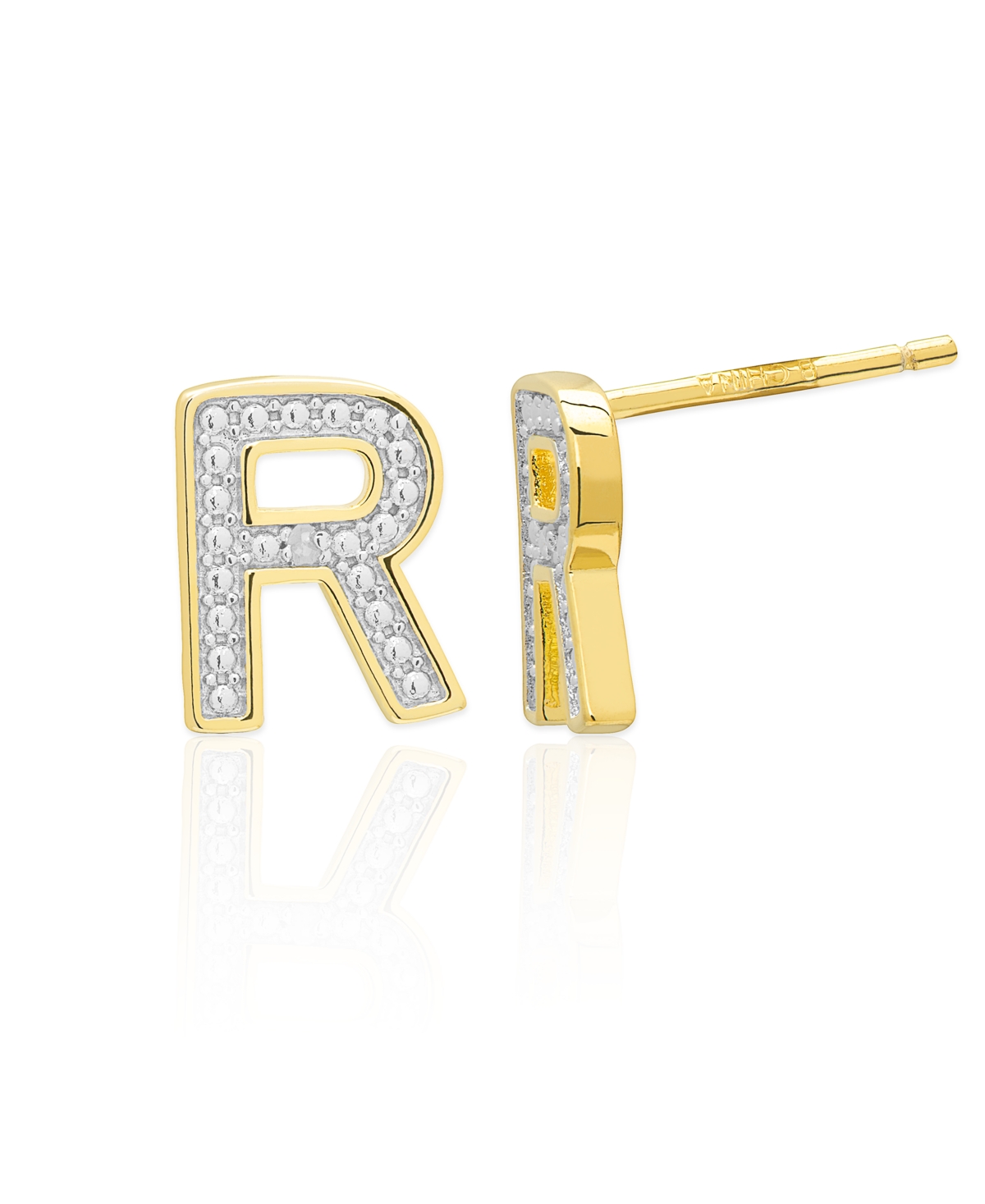 Click here for Macys Diamond Accent 0.01 ct. t. w. Initial S Stud... prices