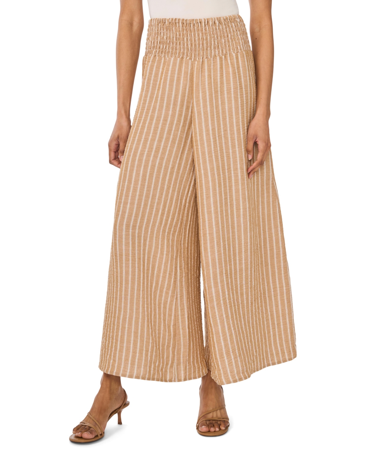 Click here for Vince Camuto Womens Smocked Wide-Leg Pull-On Pants... prices
