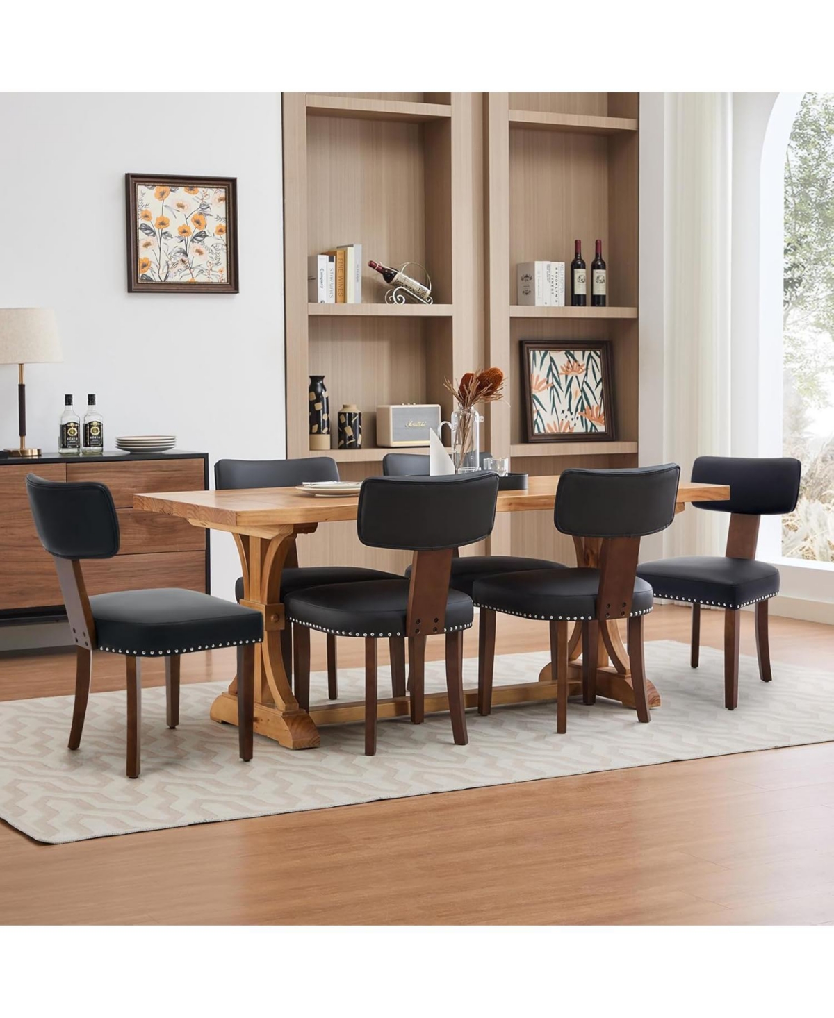 Click here for gaomonSet of 6 Modern Leather Upholstered Dining C... prices