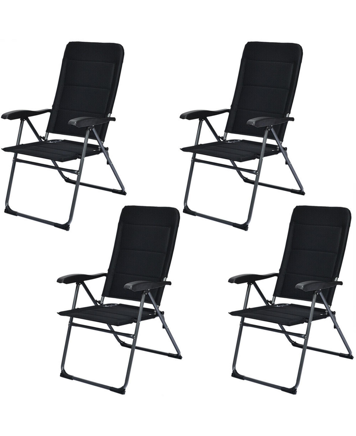 Click here for Gymax 4PCS Patio Folding Chairs Back Adjustable Re... prices