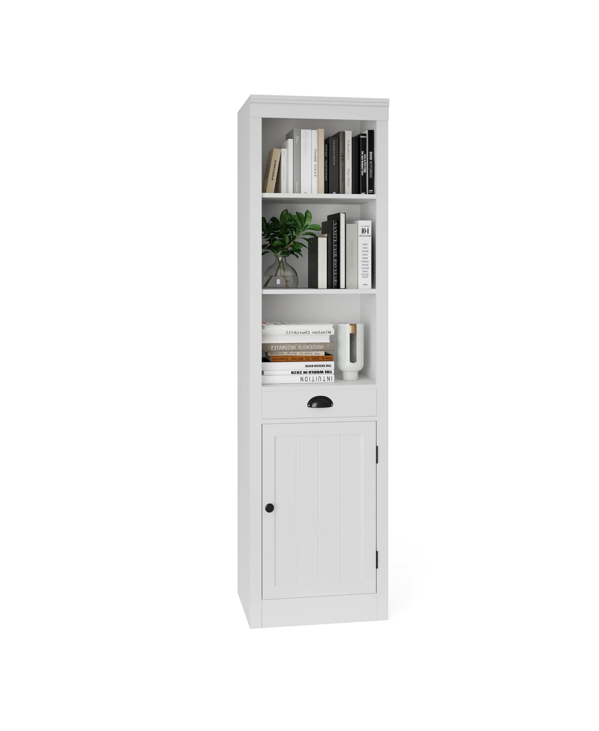 Click here for gaomon Tall Modern Bookcase with 3 Shelves and Lar... prices