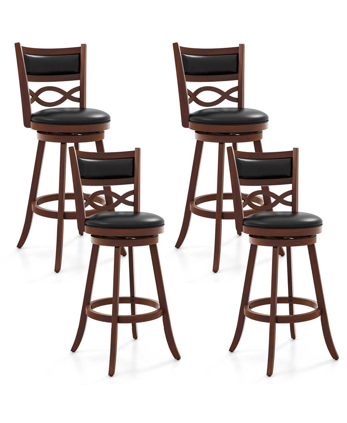 Click here for Gymax Bar Height Stools Set of 4 with Rubber Wood... prices