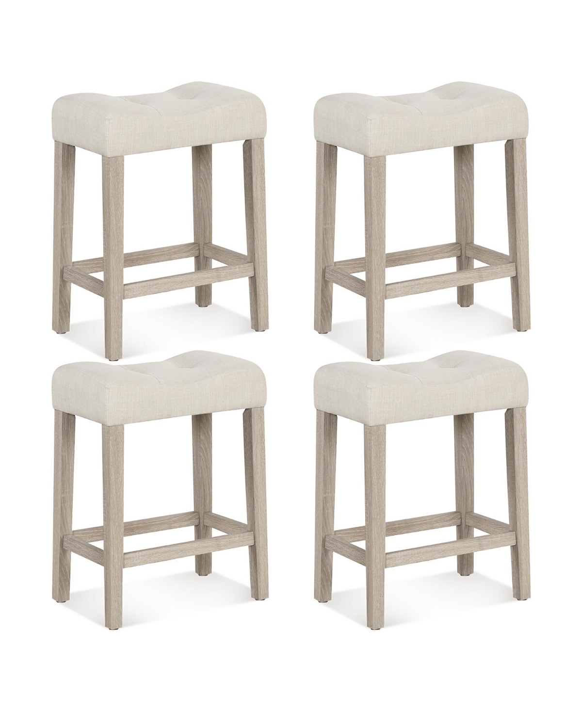 Click here for Gymax Bar Stools Set of 4 w/ Footrest Rubber Wood... prices