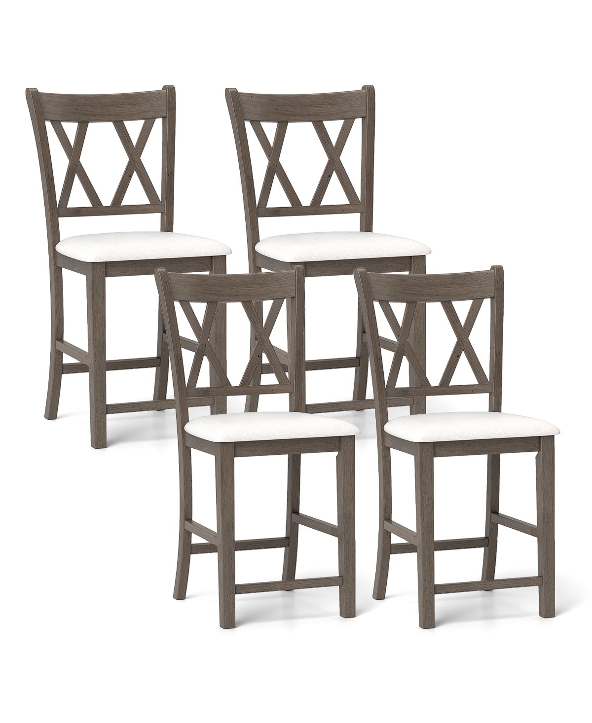 Click here for Gymax 4PCS Bar Stools Counter Height Stools w/ Lin... prices
