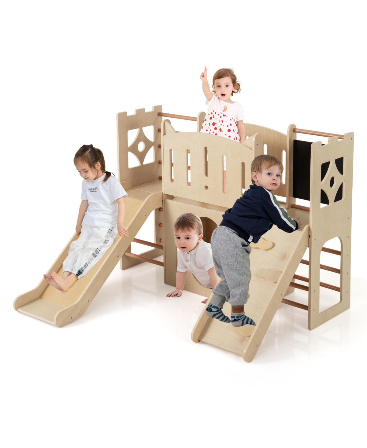 Click here for Mecale 8-in-1 Toddler Wooden Slide Indoor Playgrou... prices