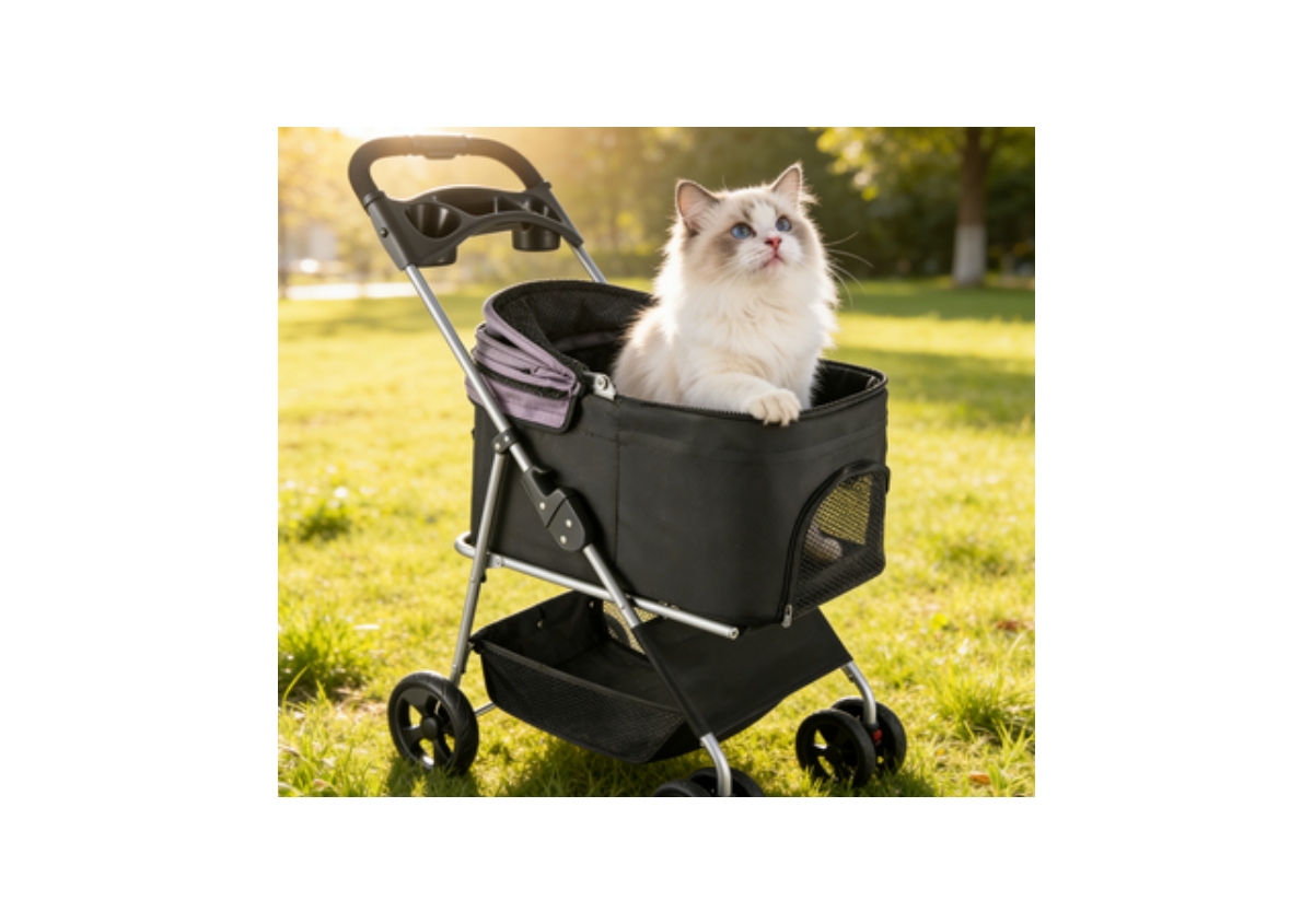 Click here for Zeus and Ruta Foldable 4 Wheels Cat Stroller with... prices