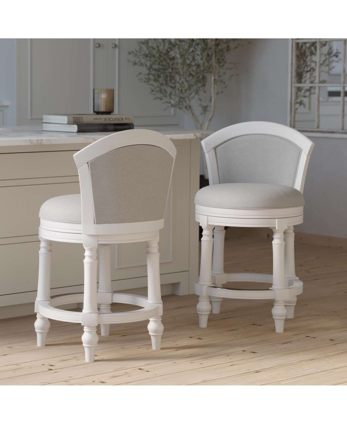 Click here for Boyel Living Wood Swivel Bar Stool with Upholstere... prices