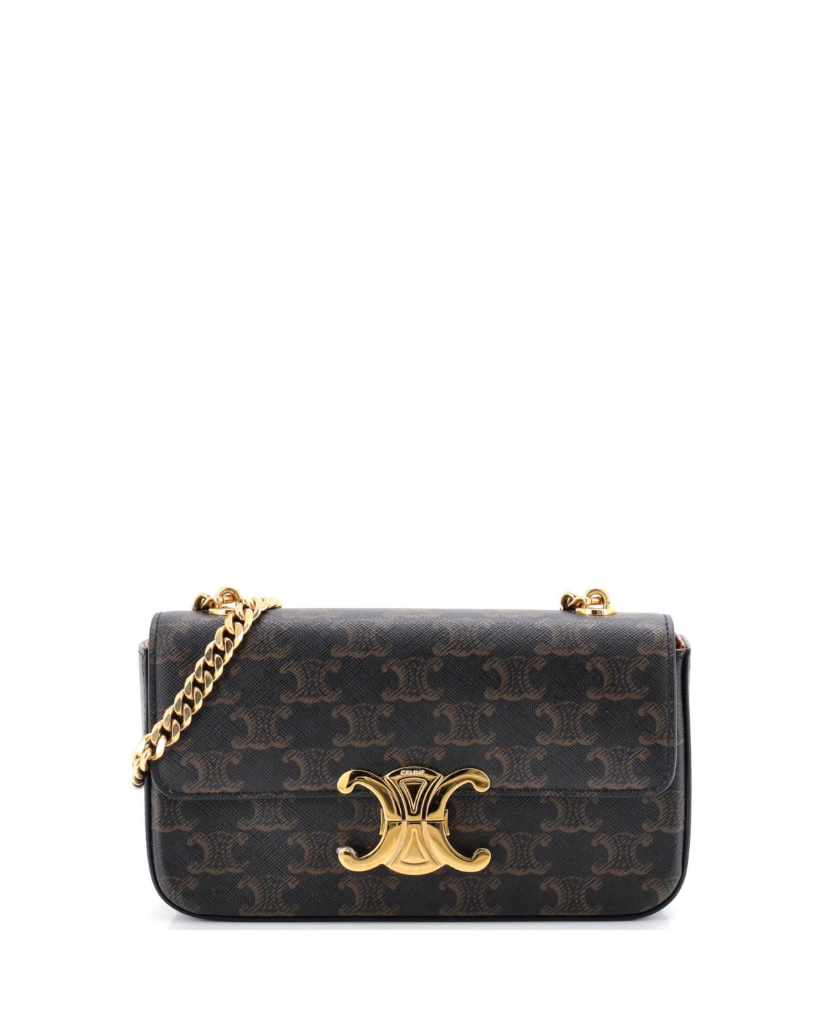 Click here for Pre-Owned Celine Small Triomphe Chain Shoulder Bag... prices