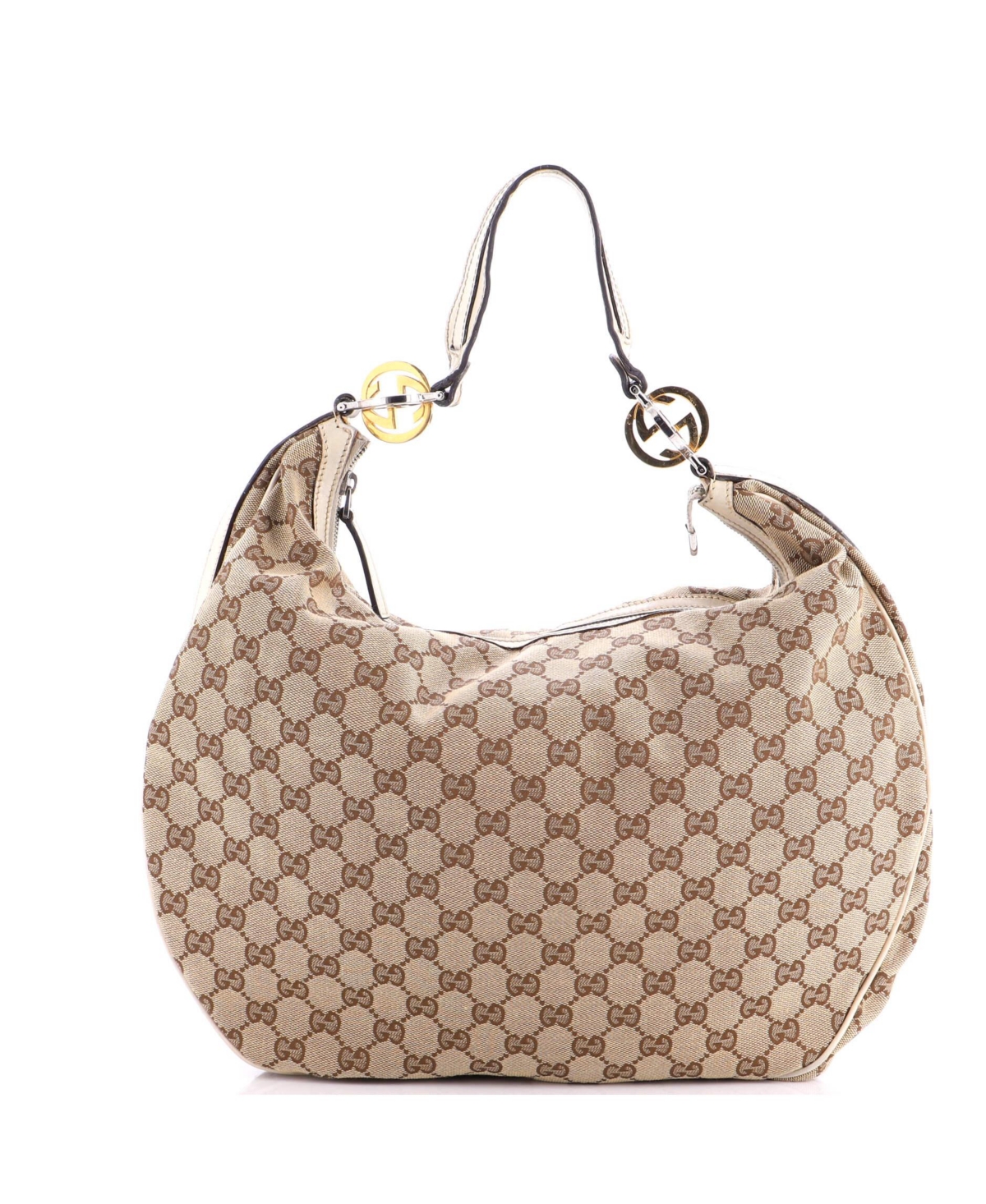 Click here for Pre-Owned Gucci Large Twins Hobo Gg Canvas - Brown prices