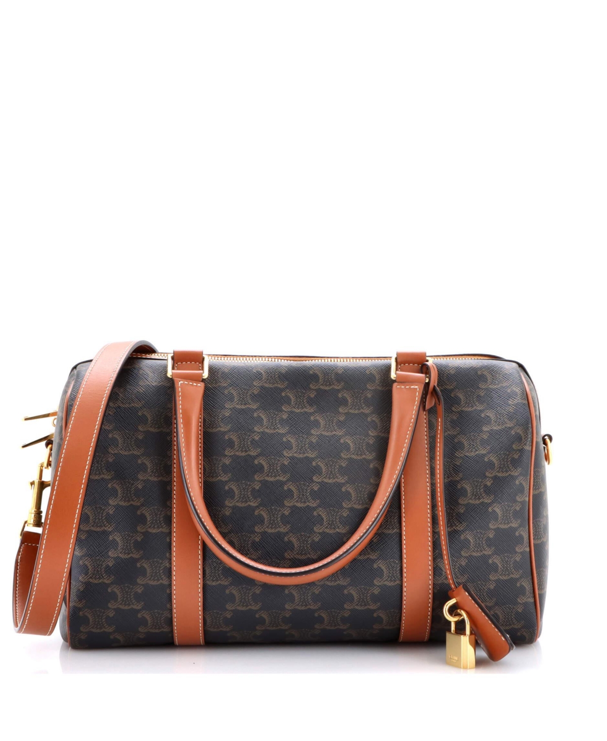 Click here for Pre-Owned Celine Medium Boston Bag Triomphe Coated... prices