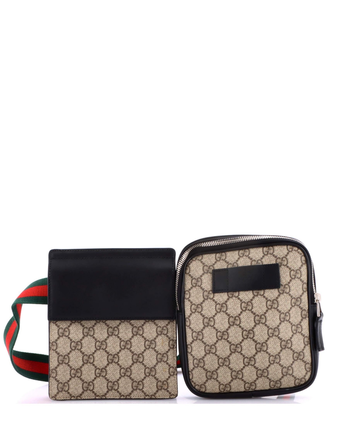Click here for Pre-Owned Gucci Double Web Belt Bag Gg Coated Canv... prices