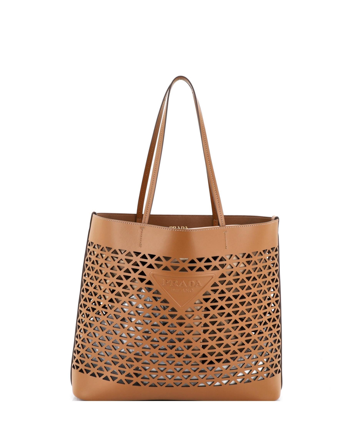 Click here for Pre-Owned Prada Medium Triangle Logo Shopper Tote... prices