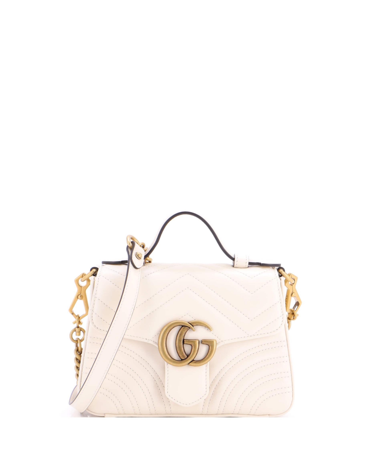 Click here for Pre-Owned Gucci Mini Gg Marmont Top Handle Flap Ba... prices