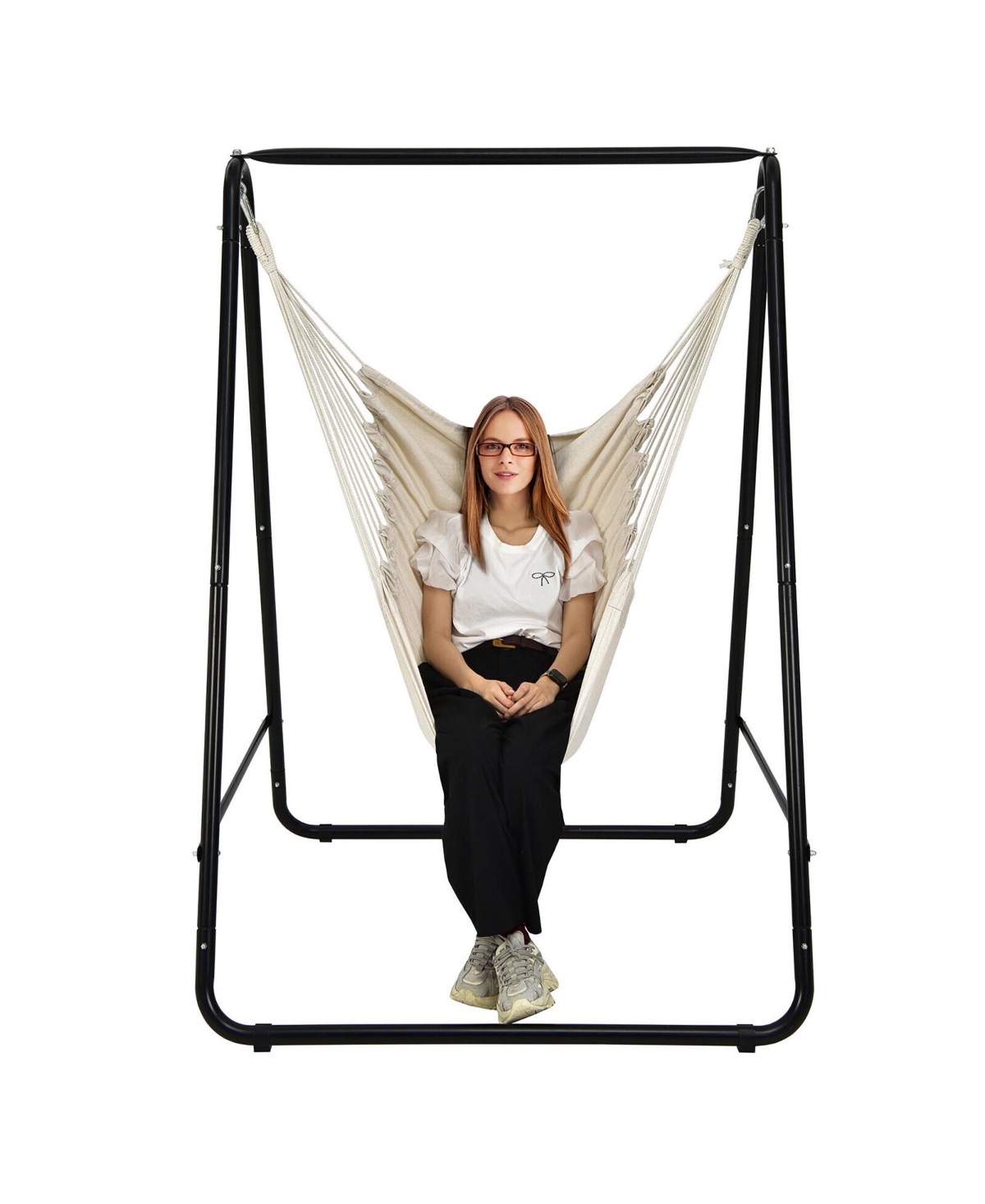 Click here for Gymax Hammock Chair Stand Hanging Padded Swing Hea... prices