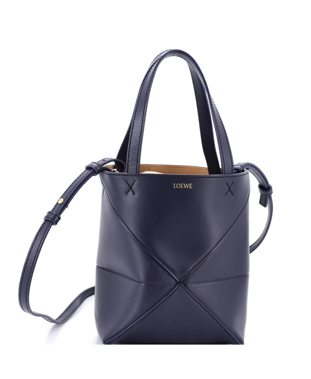 Click here for Pre-Owned Loewe Mini Puzzle Fold Tote Leather - Bl... prices