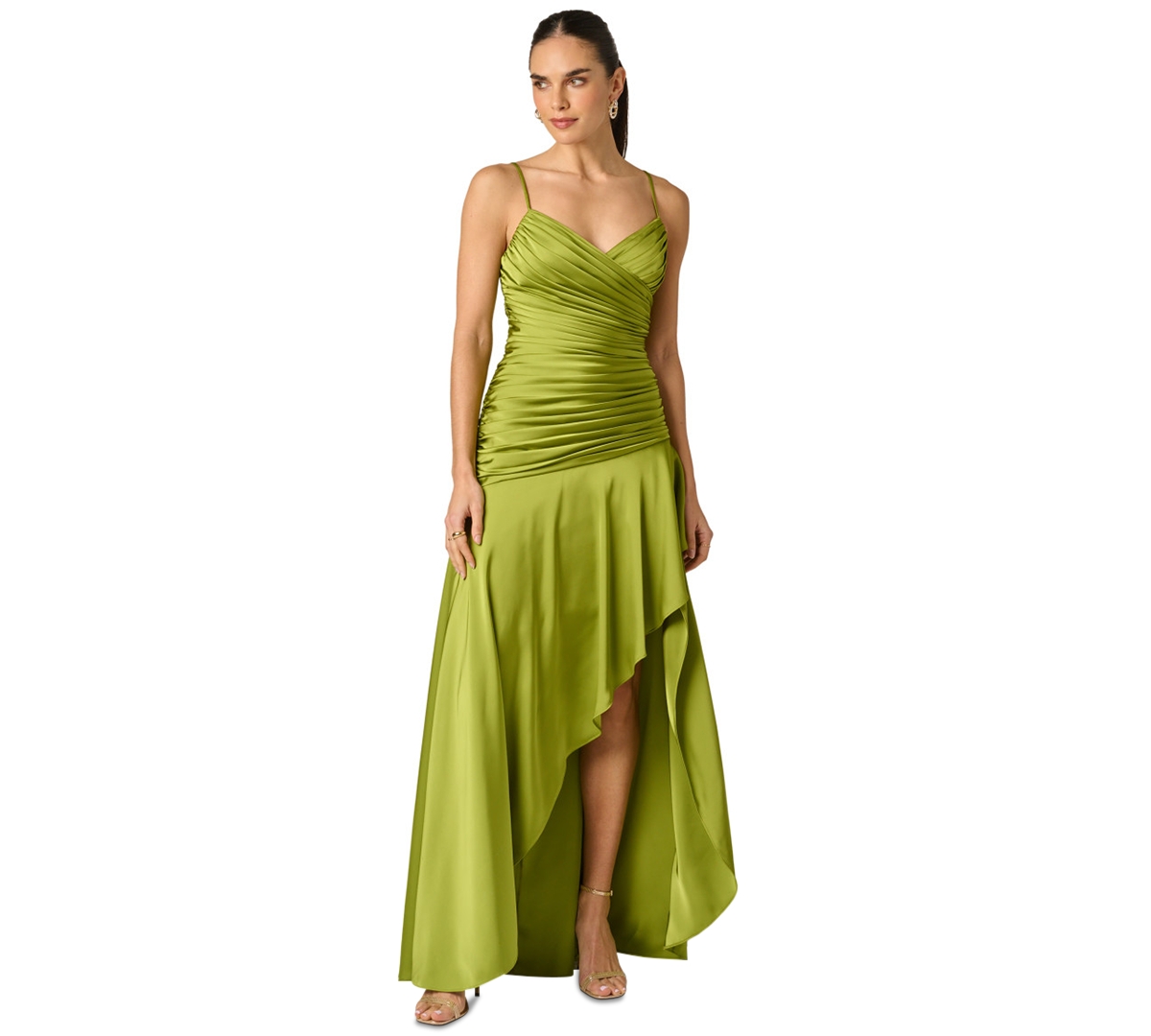 Click here for Adrianna Womens Strech V-Neck Satin Dress - Martin... prices