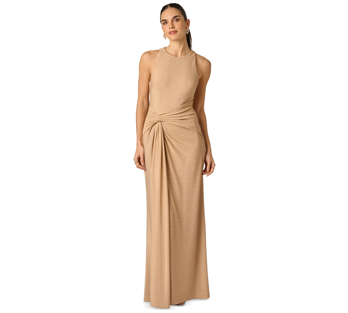 Click here for Adrianna Womens Crew Neck Long Dress - Light Gold prices