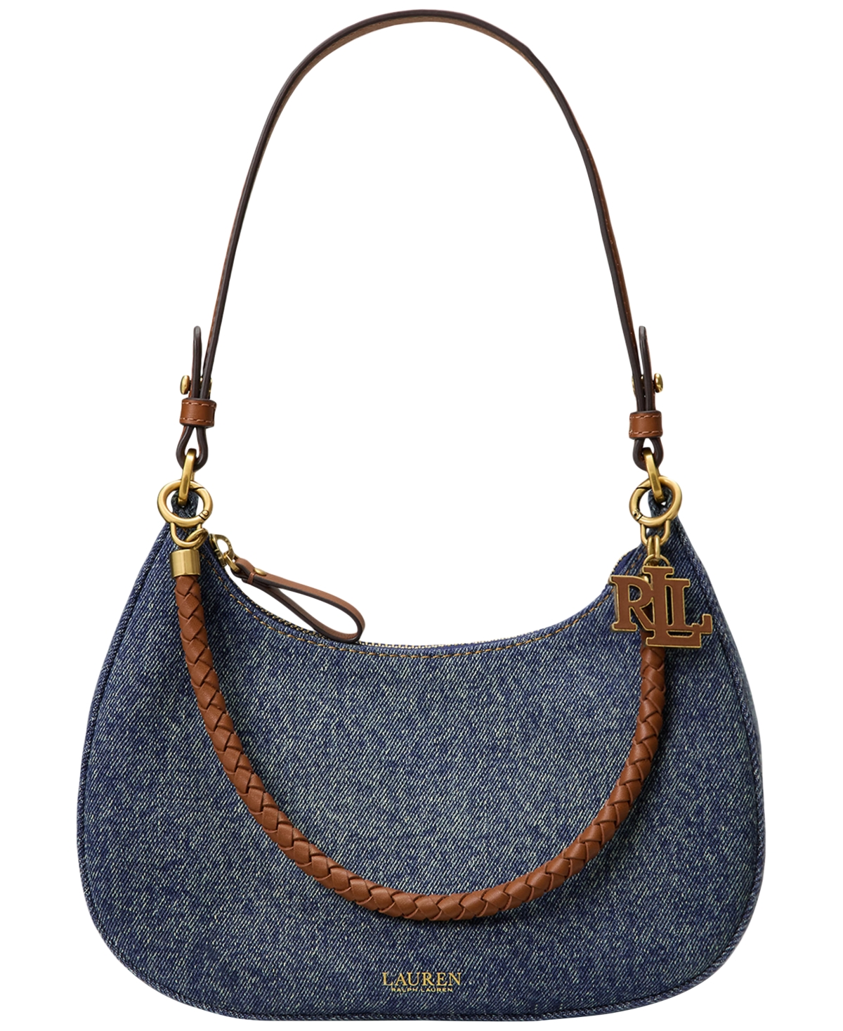 Click here for Lauren Ralph Lauren Denim Small Marcy Zip-Top Shou... prices