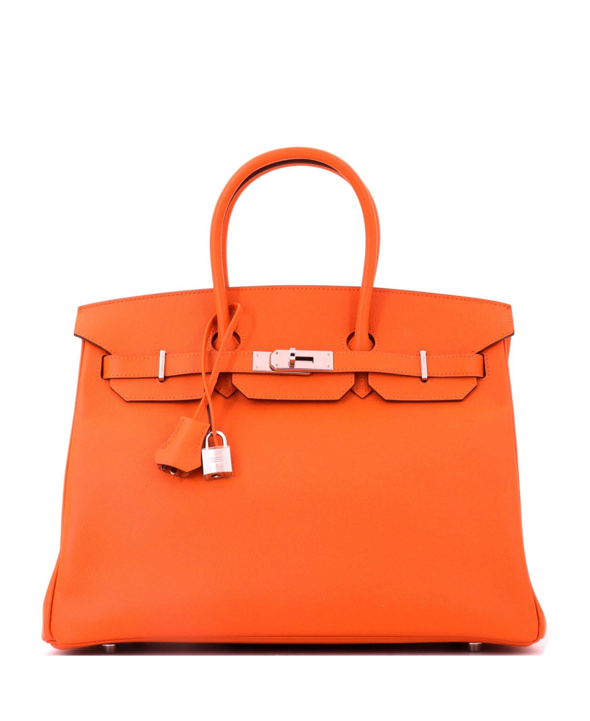 Click here for Pre-Owned HERMES Birkin 35 Handbag Orange Epsom wi... prices