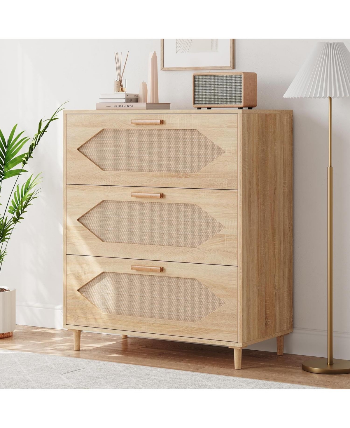 Click here for gaomon Dressers for Bedroom  3 Drawer Rattan Dress... prices