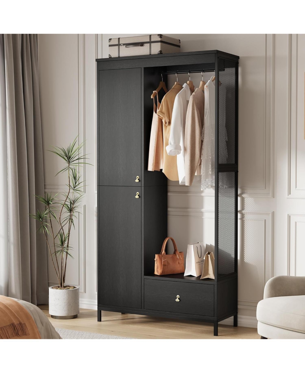 Click here for gaomon Modern Armoire Wardrobe Closet  Wood and Me... prices