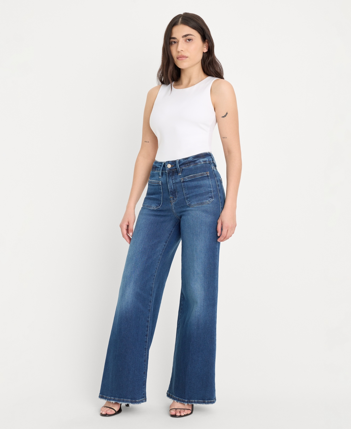 Click here for Good American Womens High Rise Palazzo Jeans - I51... prices