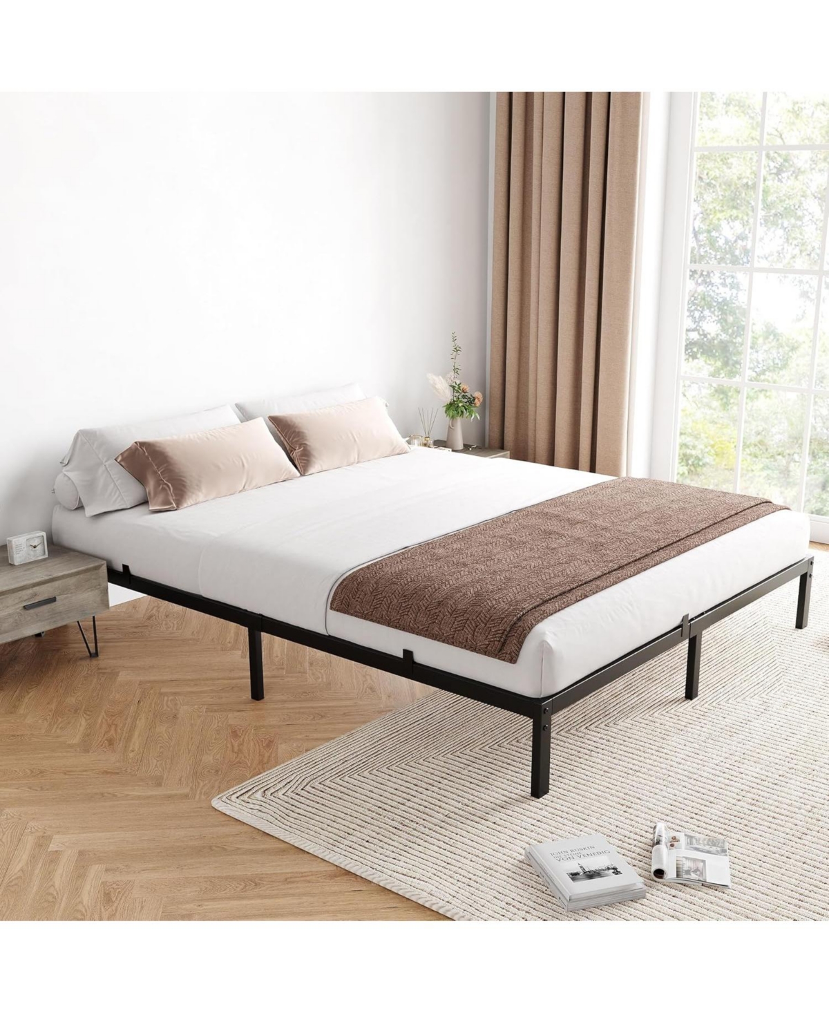 Click here for gaomon 8 Inch Twin Metal Platform Bed  Low Profile... prices