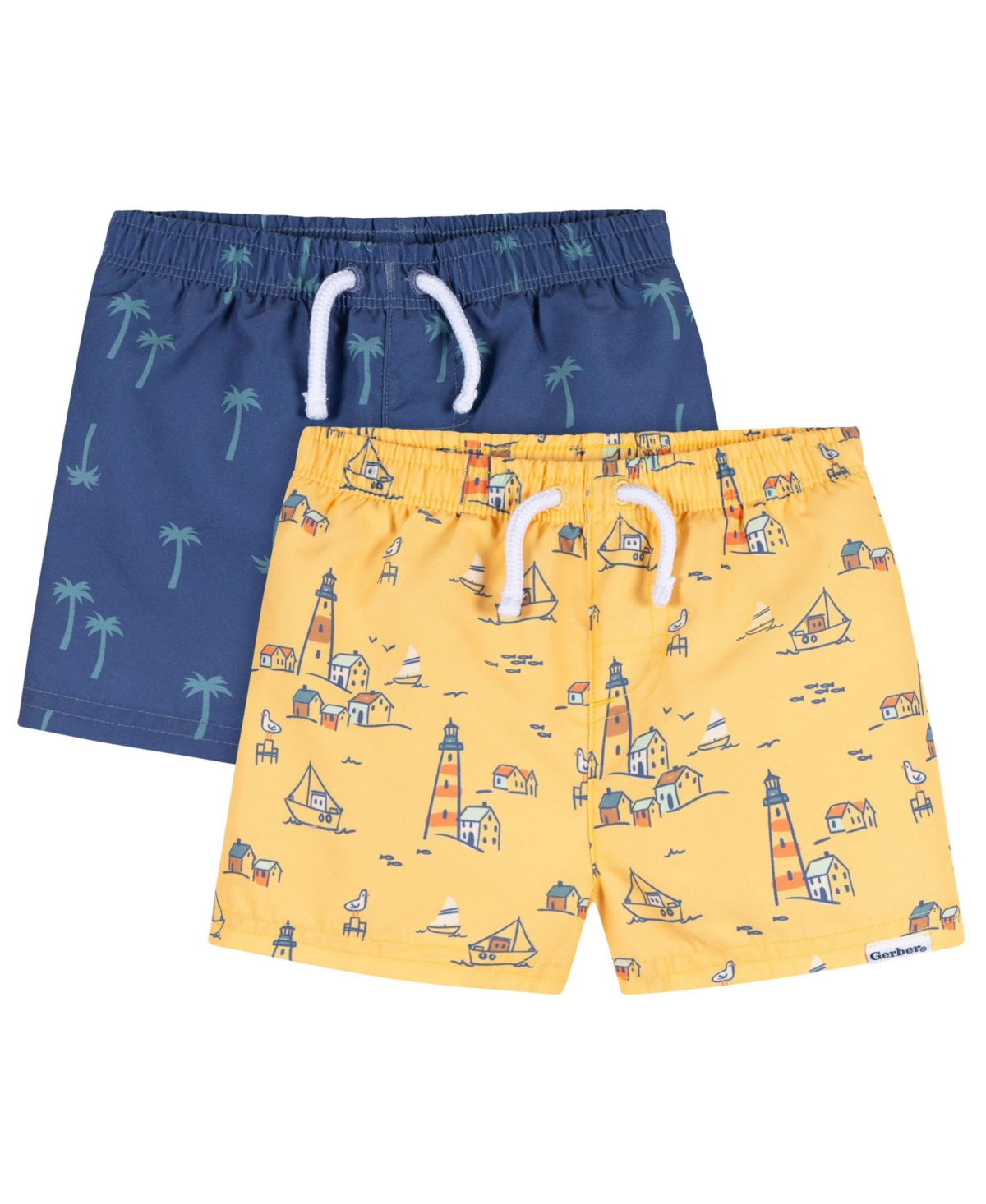 Click here for Gerber Toddler Boys 2-Pack Swim Trunks - Lighthous... prices