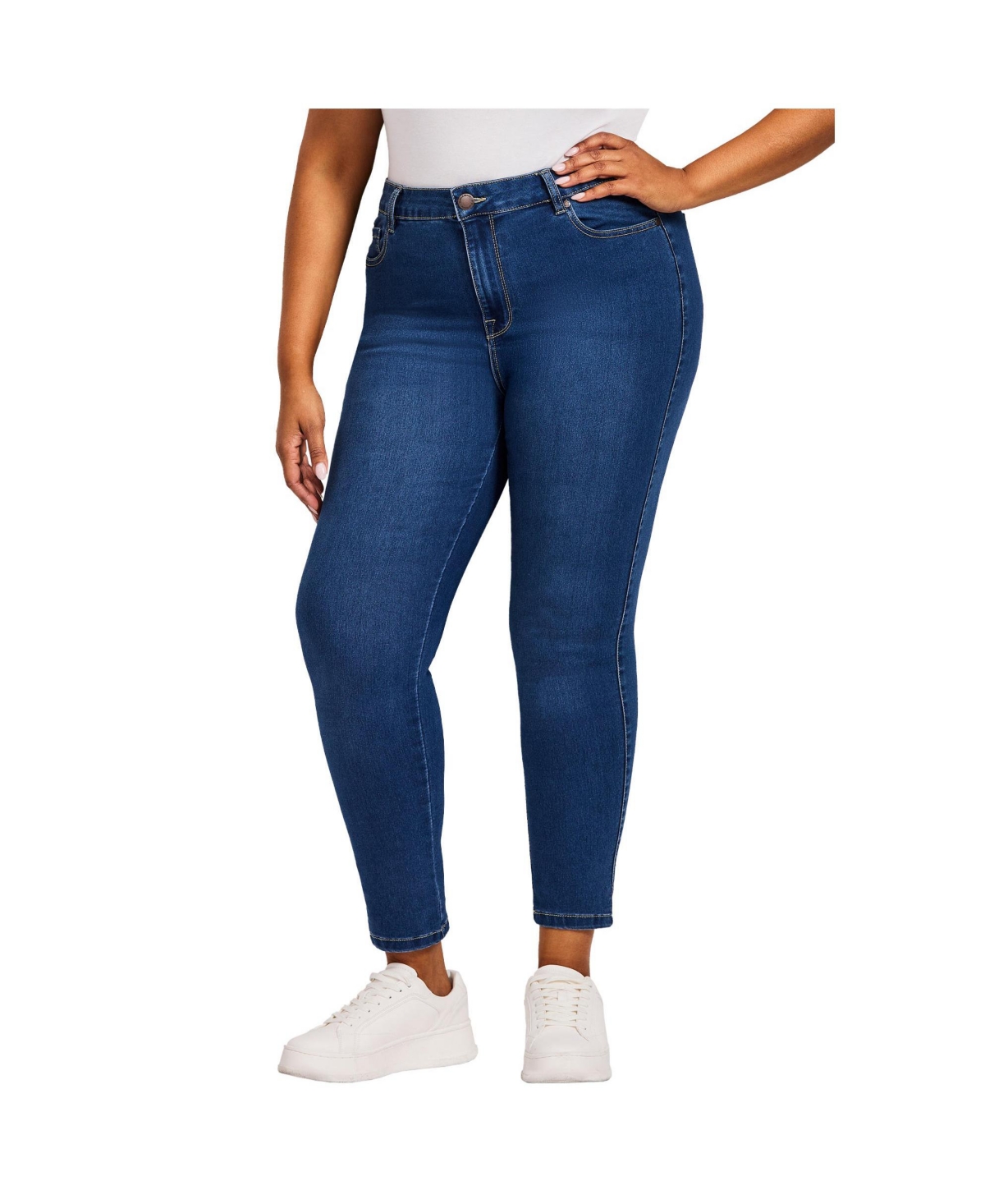 Click here for Avenue Womens Butter Denim Skinny Jean - Blue prices