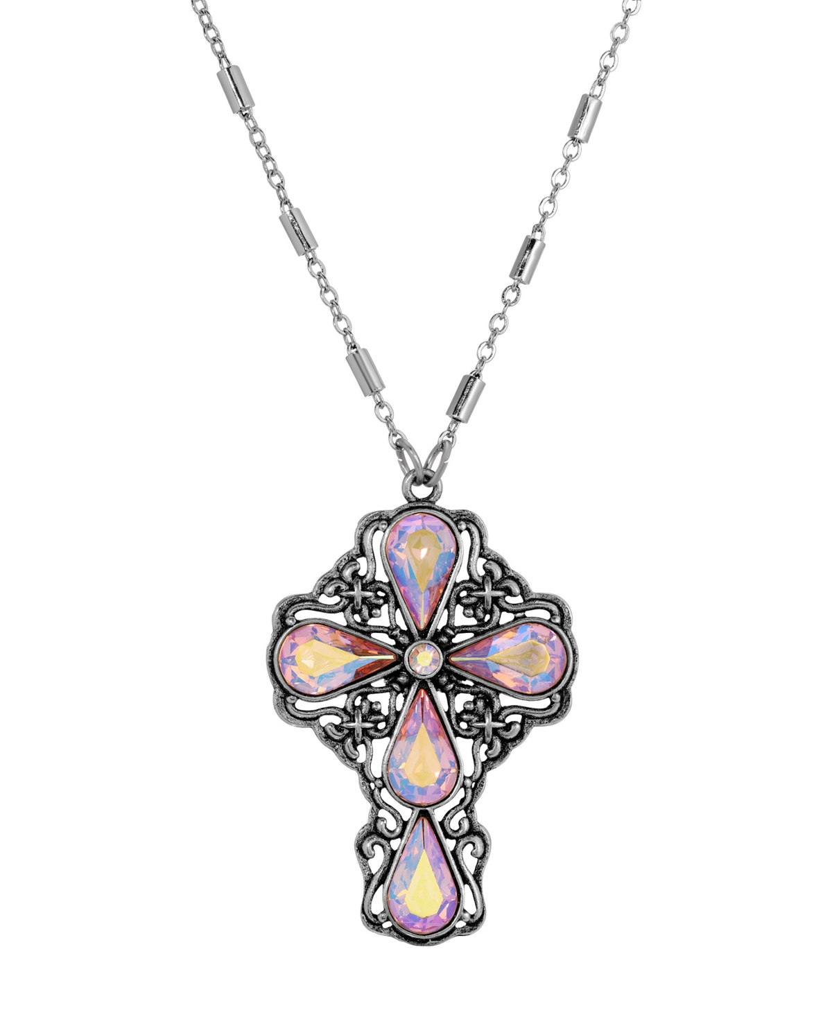 Click here for Symbols of Faith Silver Pewter Tone Ab Topaz Teard... prices