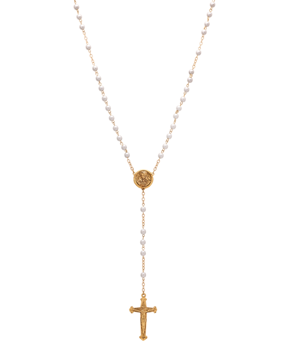 Click here for Symbols of Faith Gold-Tone White Bead Virgin Mary... prices