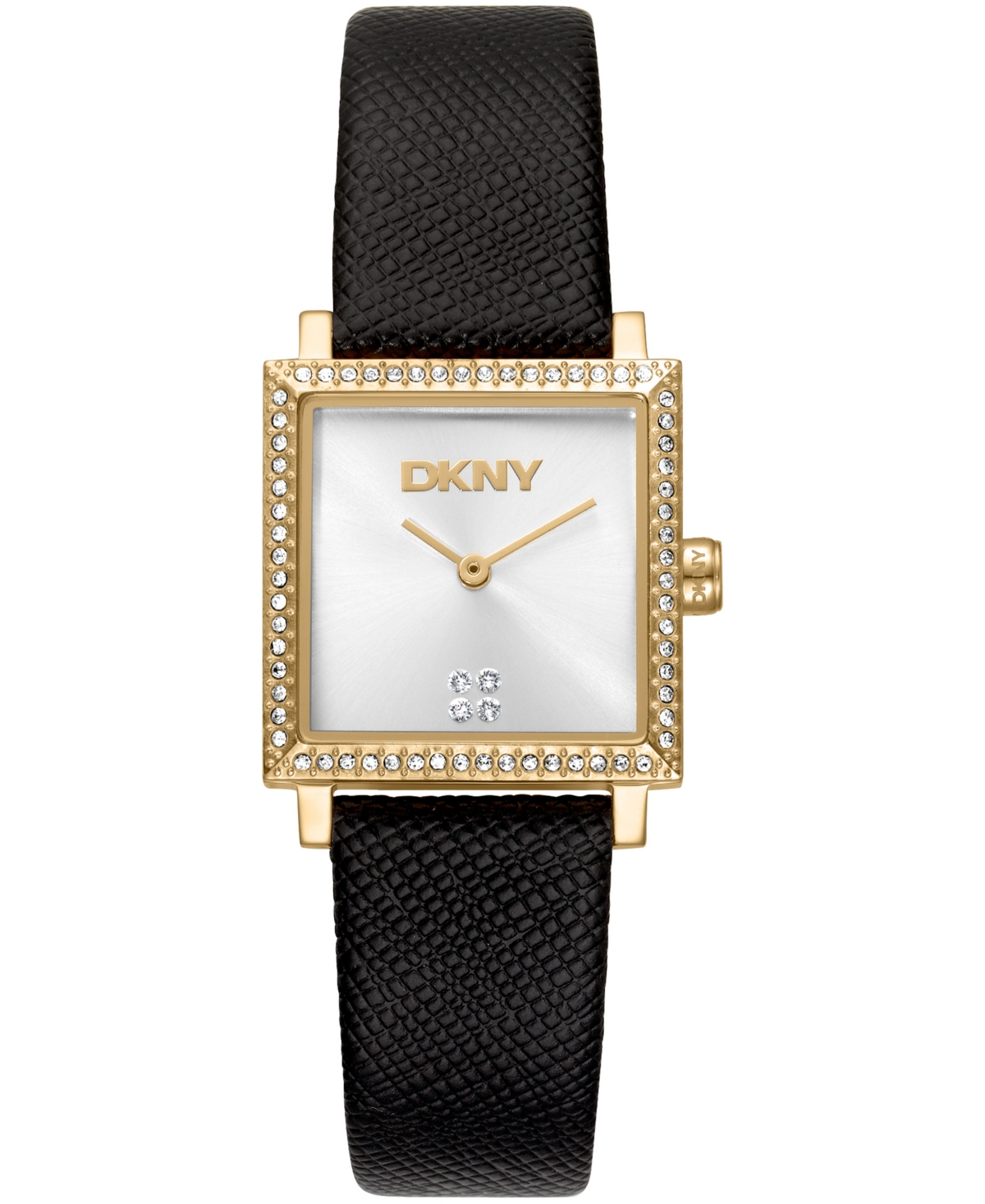 Click here for Dkny Womens Milanese Quartz Black Leather Strap Wa... prices