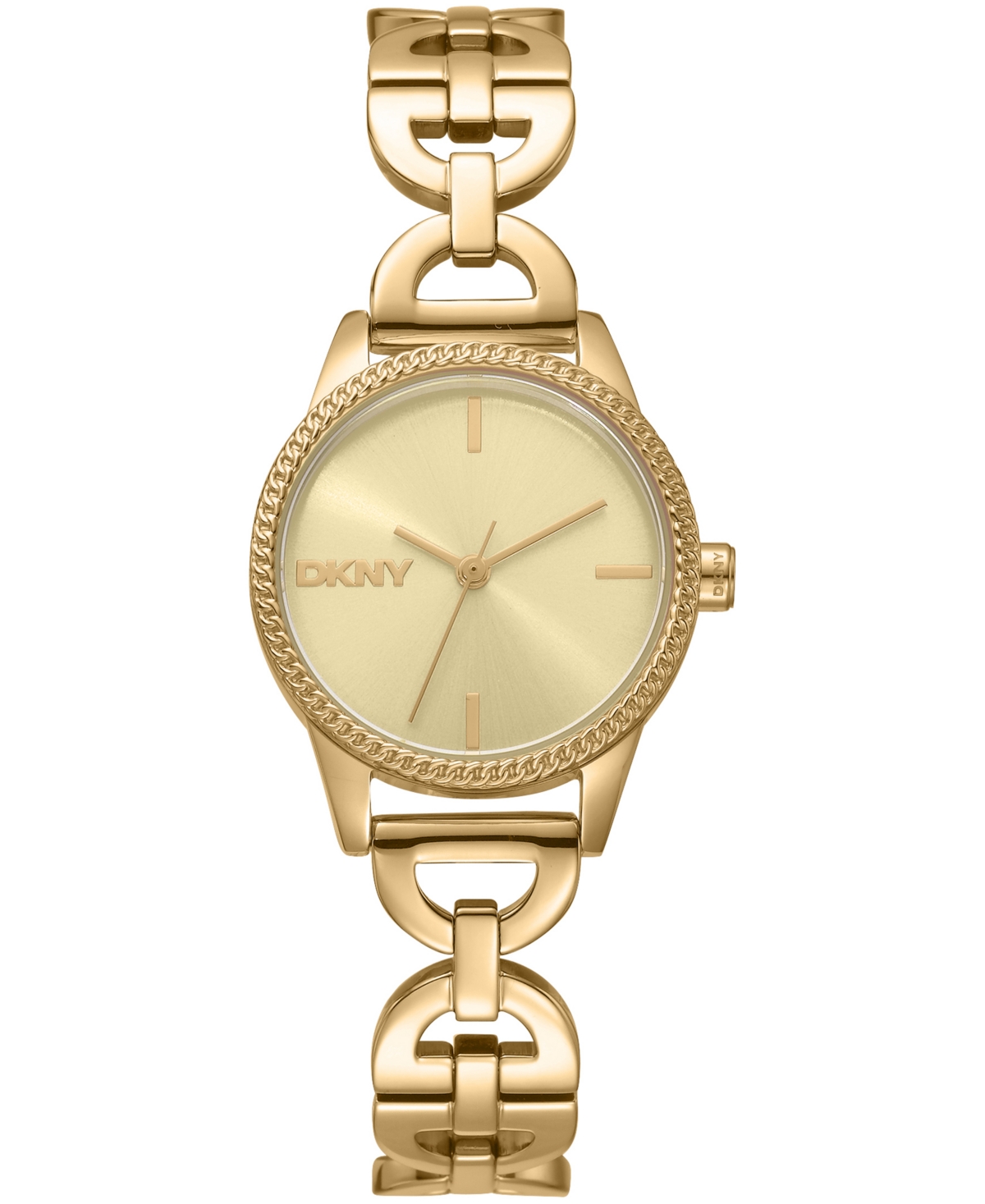 Click here for Dkny Womens Open Link Quartz Gold-Tone Stainless S... prices