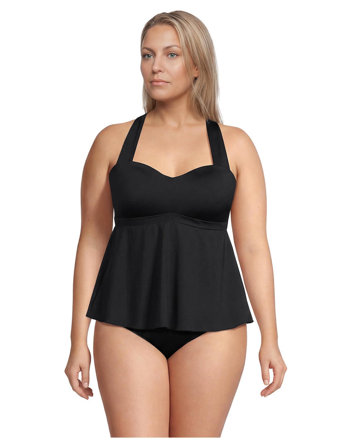 Click here for Lands End Womens Sweetheart Fauxkini One Piece - B... prices