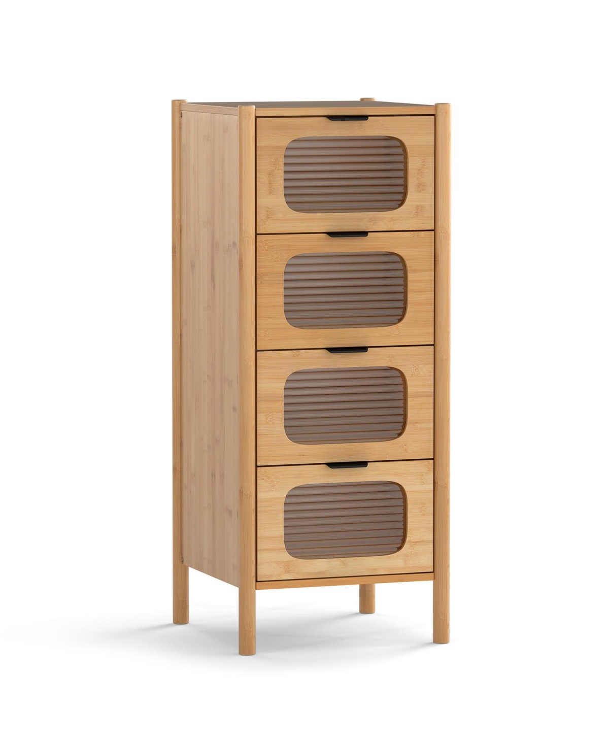 Click here for Slickblue 4-Drawer Wicker Cabinet with Fluted Glas... prices