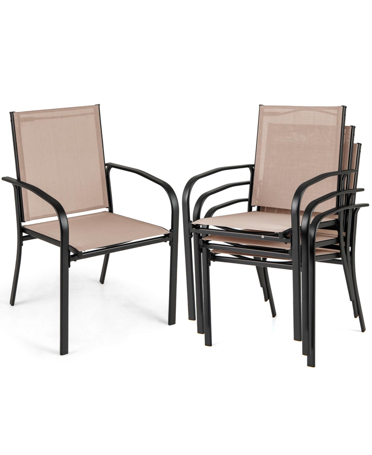 Click here for Gymax Outdoor Dining Chairs Set of 4 with Breathab... prices