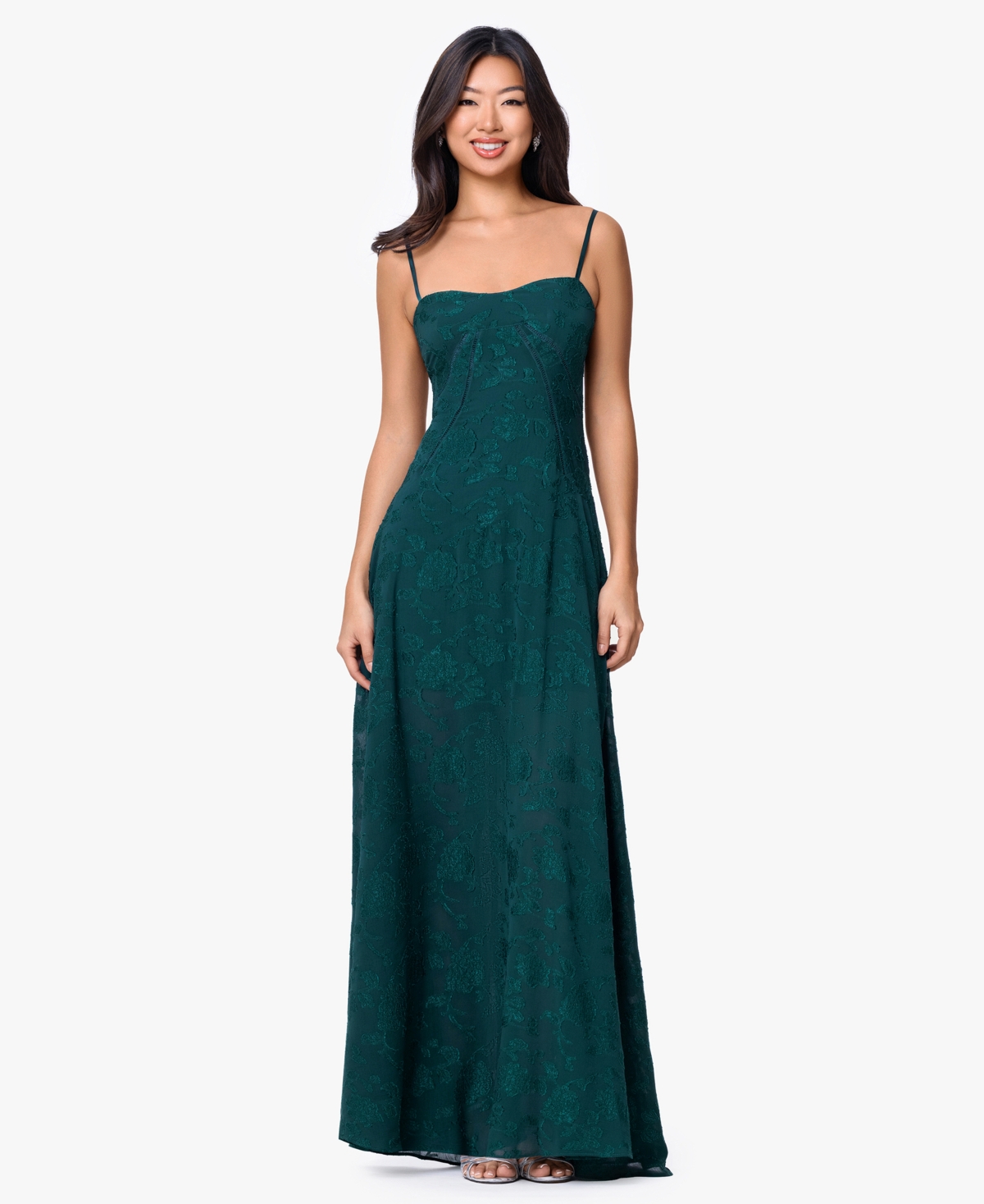 Click here for Betsy & Adam Womens Sweetheart Neck Long Chiffon D... prices