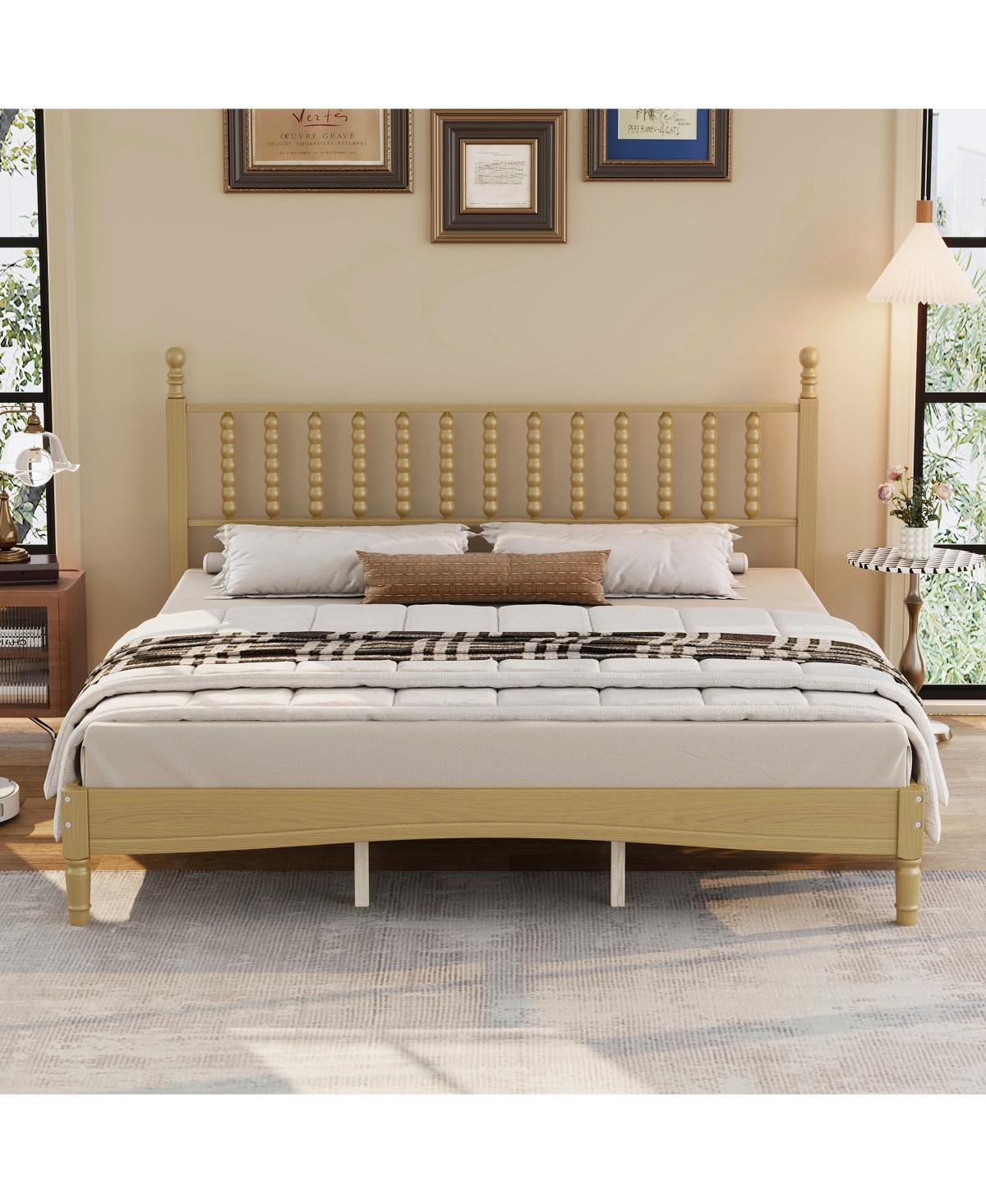 Click here for Streamdale Furniture Wood Platform Bed with Gourd... prices
