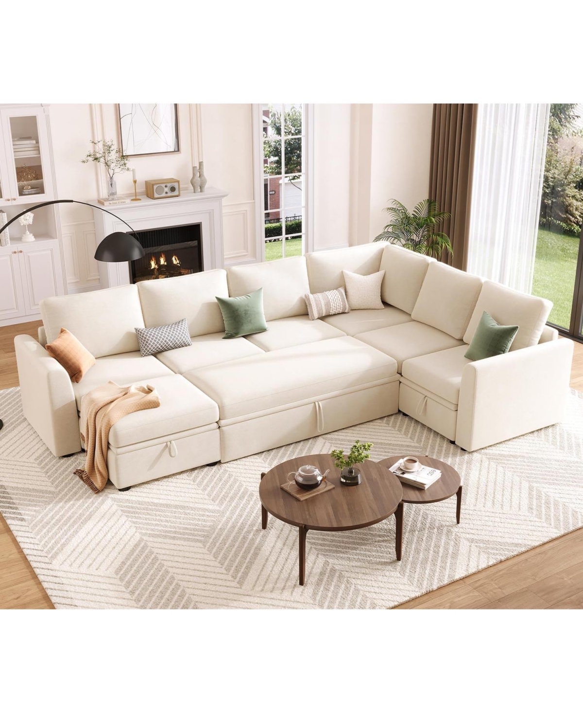 Click here for gaomon Sectional Sleeper Sofa with Pull Out Bed  C... prices