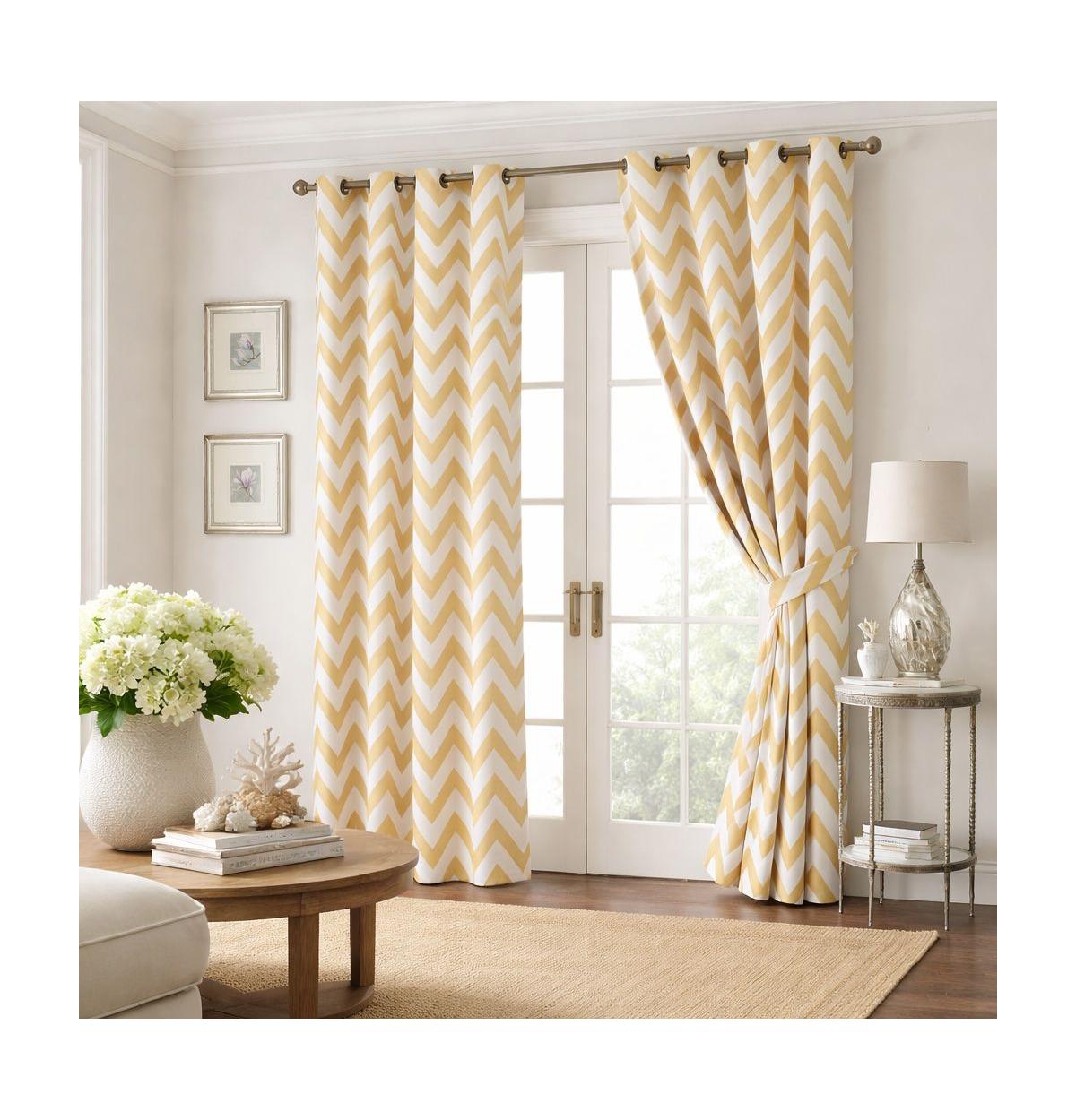 Click here for Kate Aurora 2 Piece Chevron Room Darkening Grommet... prices