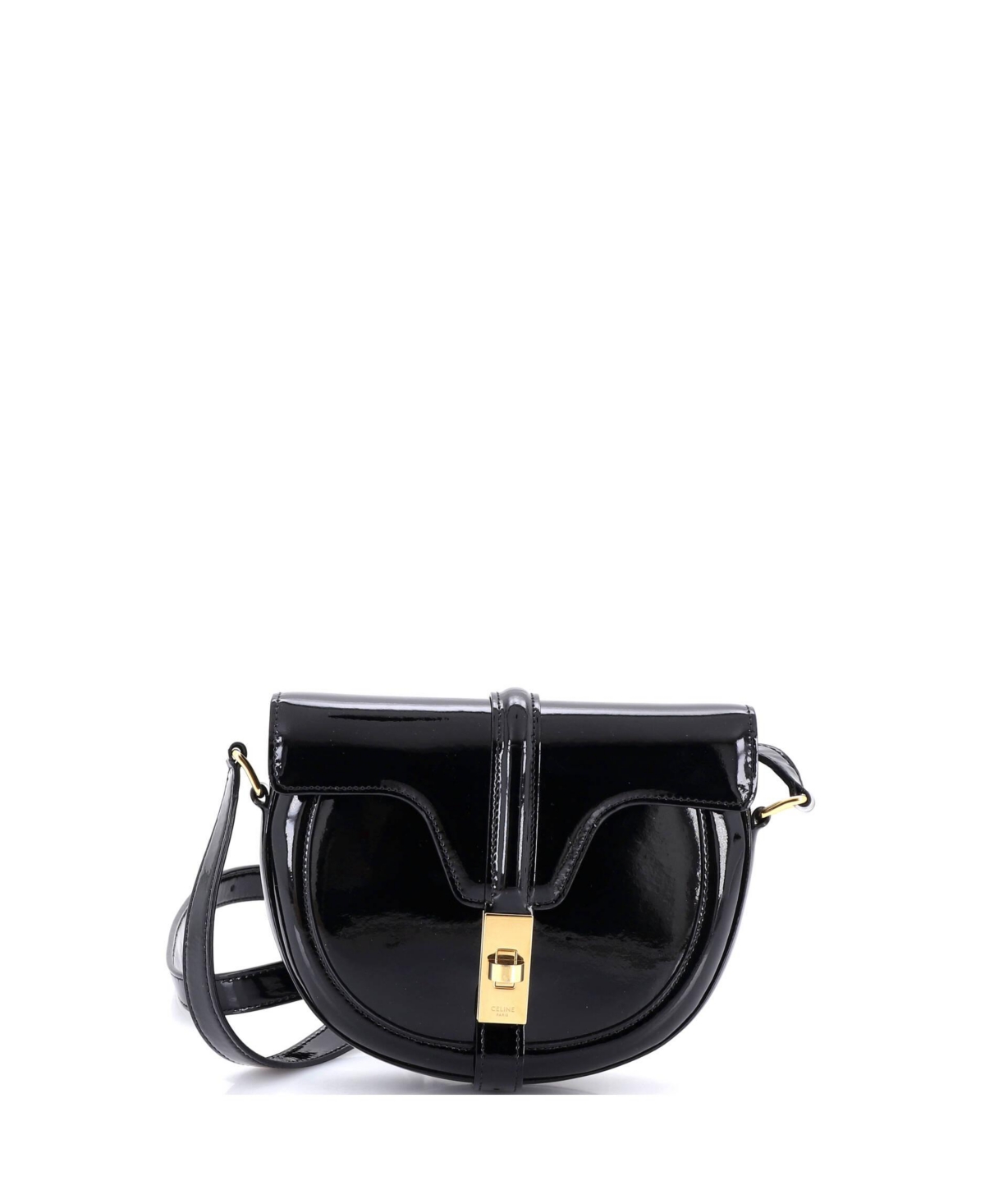 Click here for Pre-Owned Celine Small Besace 16 Bag Patent - Blac... prices